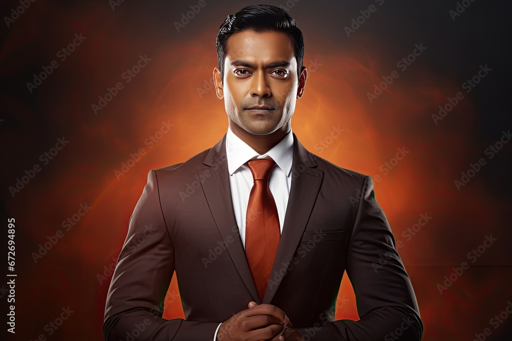 Strict businessman who does important work, With copy text space for ...