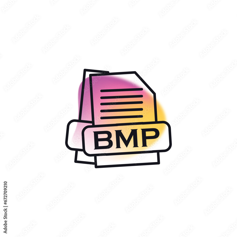bmp outline icons. thin line bmp vector isolated on grain noise texture ...