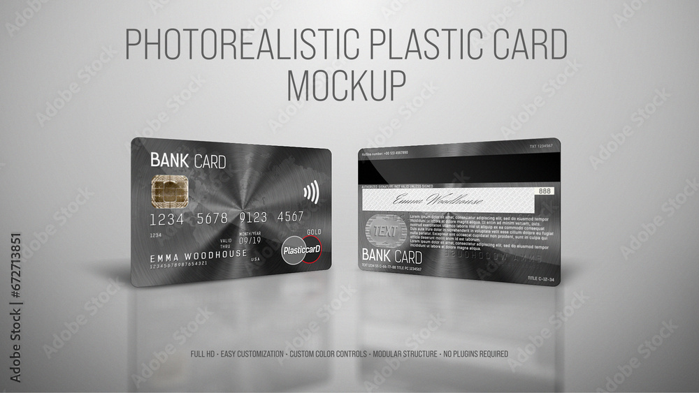 Photorealistic Plastic Card Mockup Stock Template | Adobe Stock