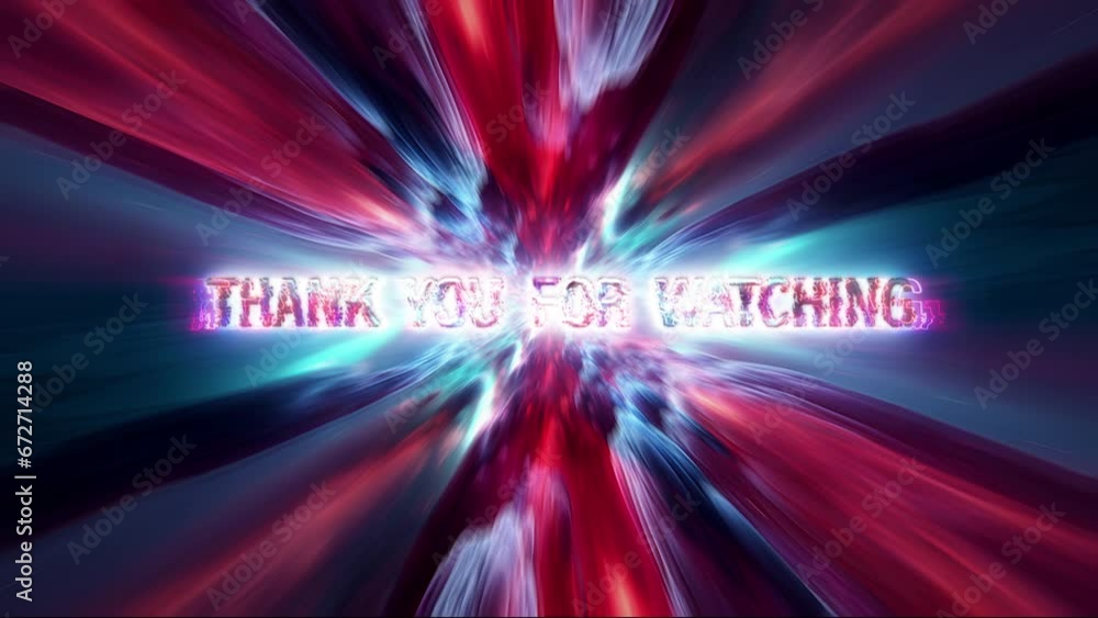 Thank you for watching pink neon 3D text abstract sci fi word ...