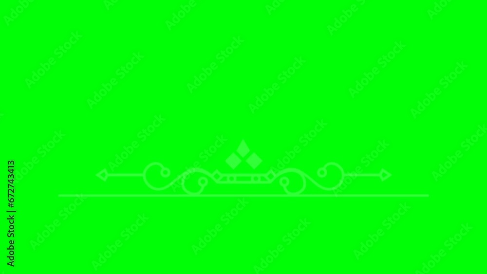 Title border frame Line sticker on green screen 4k animation video 3D ...