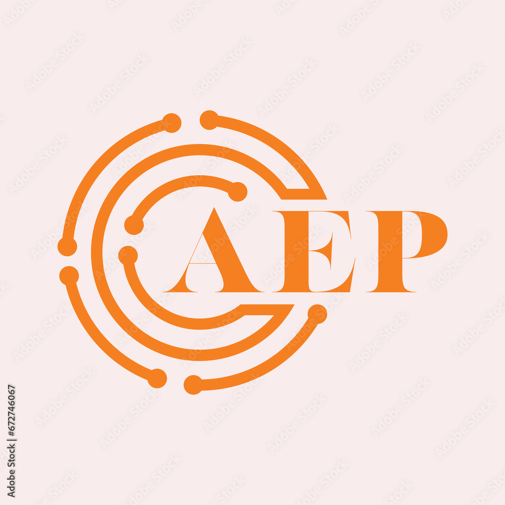 AEP letter design.AEP letter technology logo design on white background ...