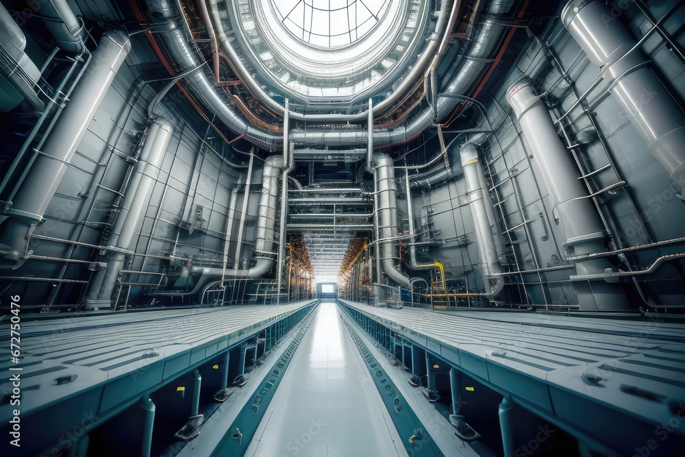 Inside a nuclear reactor in a power plant or science institute Stock ...