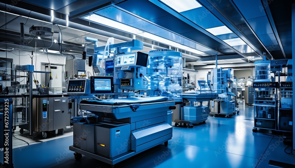 Advanced surgical equipment in a modern operating room, ensuring ...