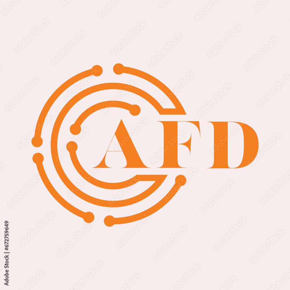 AFD letter design.AFD letter technology logo design on white background ...