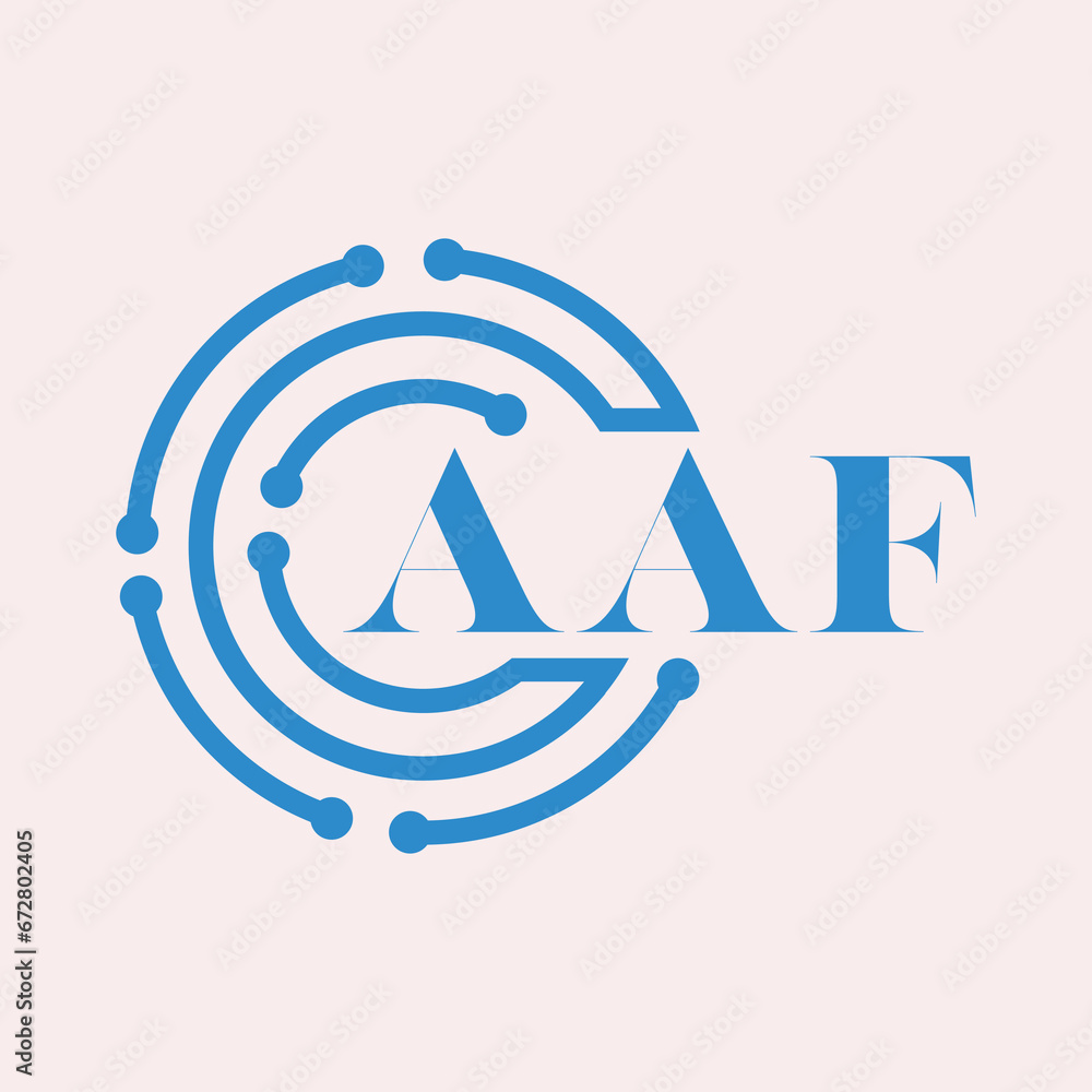 AAF letter design.AAF letter technology logo design on white background ...