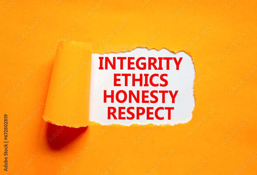 Integrity ethics honesty respect symbol. Concept word Integrity Ethics ...