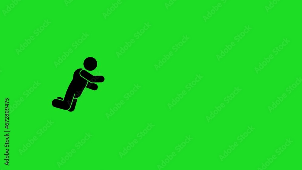 Stick figure front flip step by step tutorial cartoon animation green ...