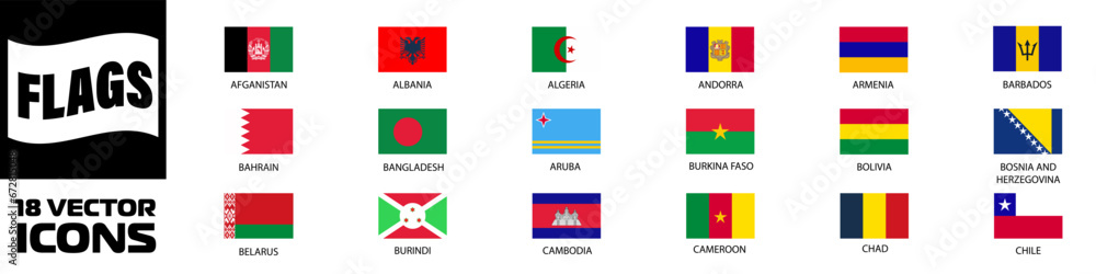 National flags of the world. World flag Set. Stock Vector | Adobe Stock