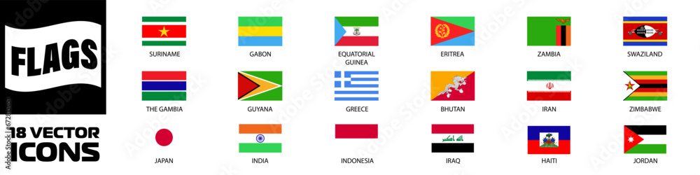 National flags of the world. World flag Set. Stock Vector | Adobe Stock