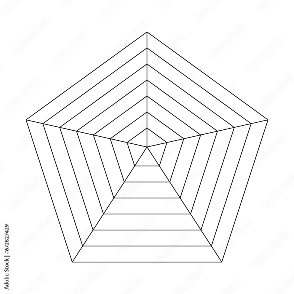 Vetor de Diagram for statistic and analytic. Pentagon radar, spider ...