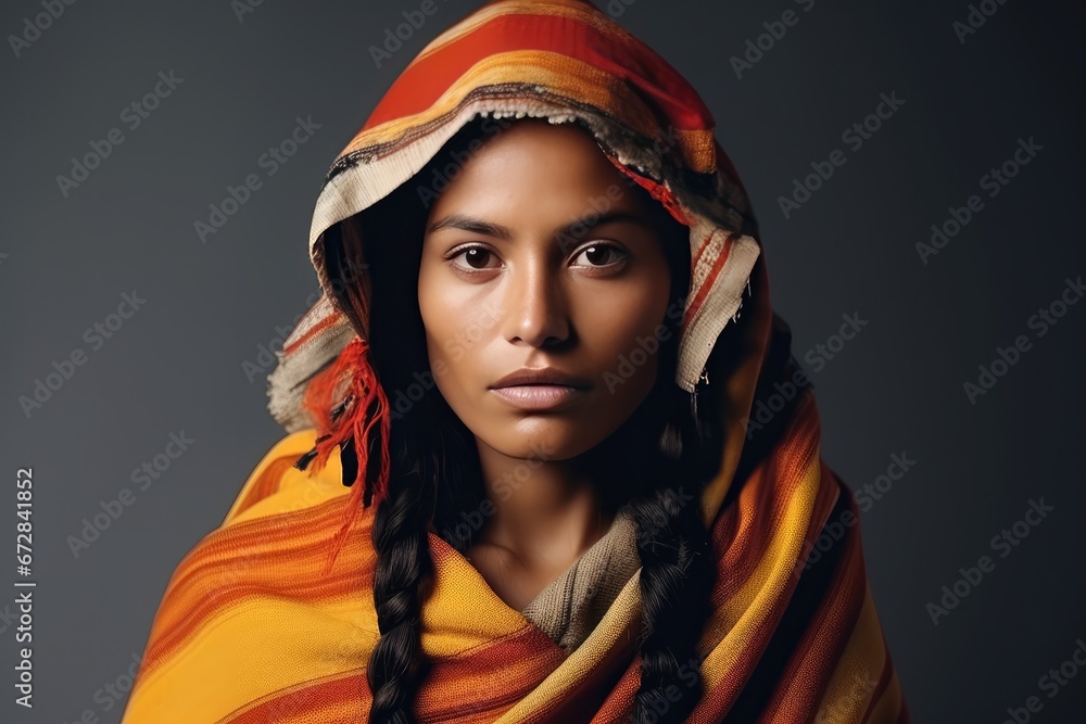 Inca Woman In Traditional Clothes Andean Culture Stock Photo | Adobe Stock