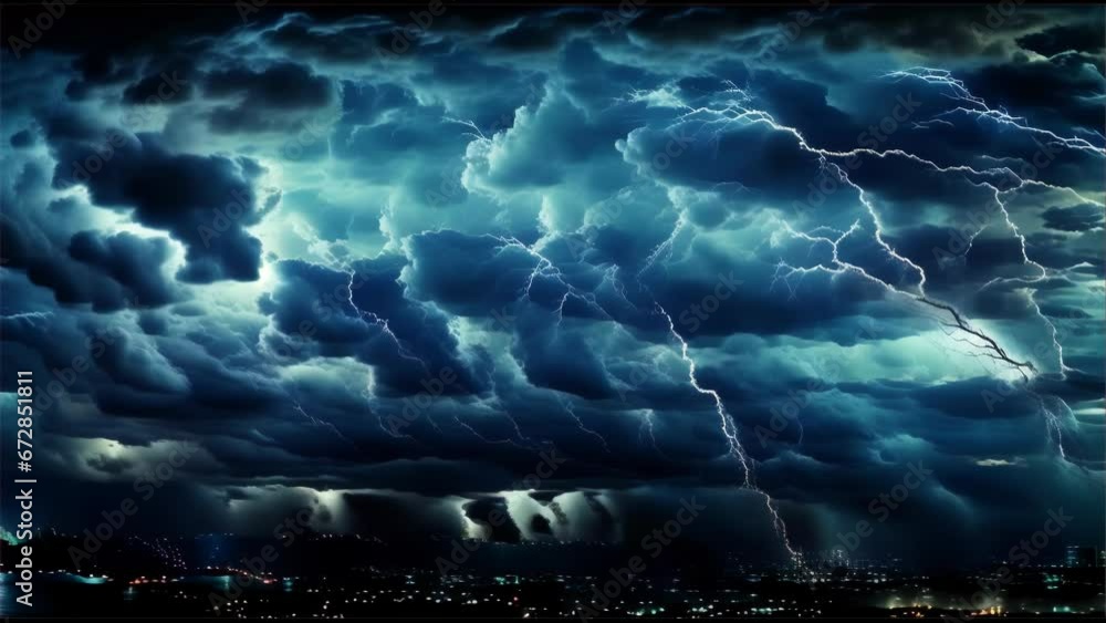Vidéo Stock A dramatic thunderstorm scene with cumulonimbus clouds ...