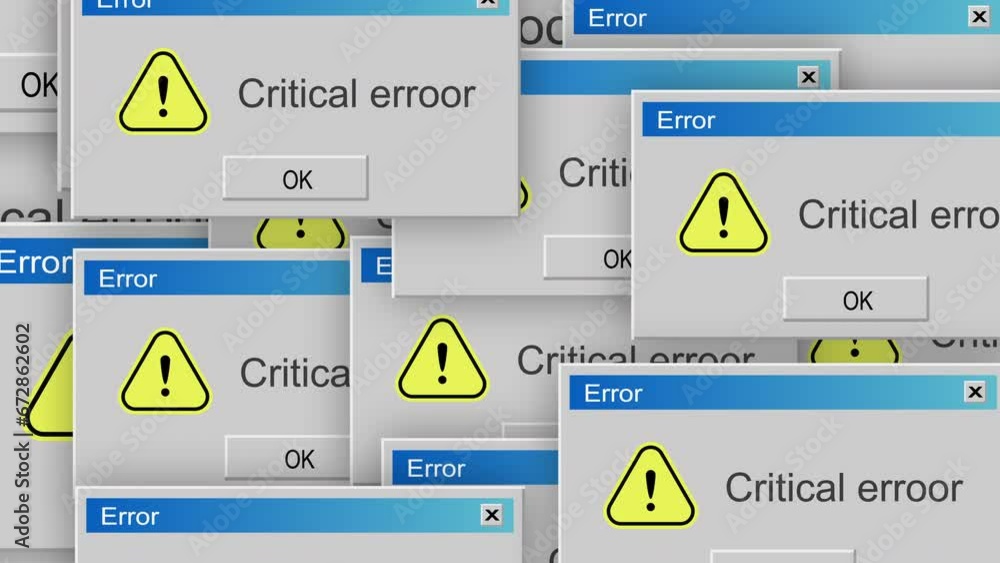 critical error Many Windows - 2D Transition animation background ...