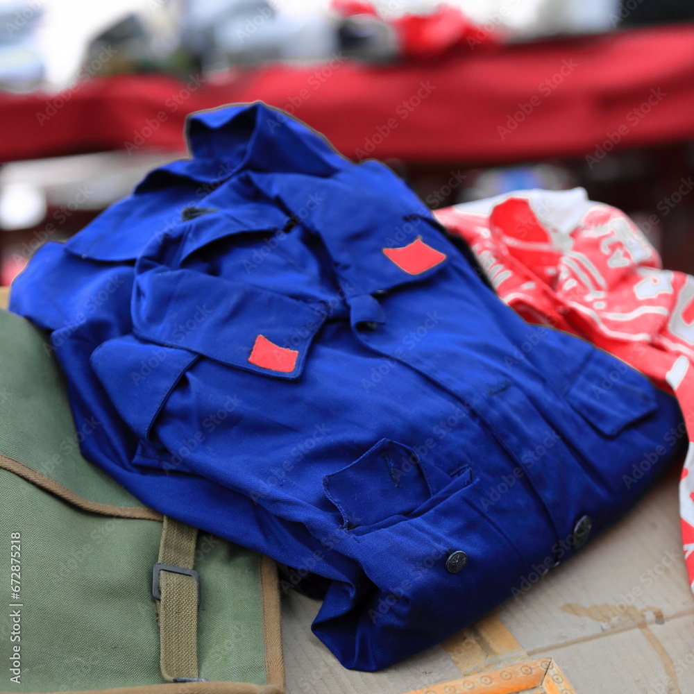 Vintage blue fatigues shirt, Albanian voluntary military forces of the ...