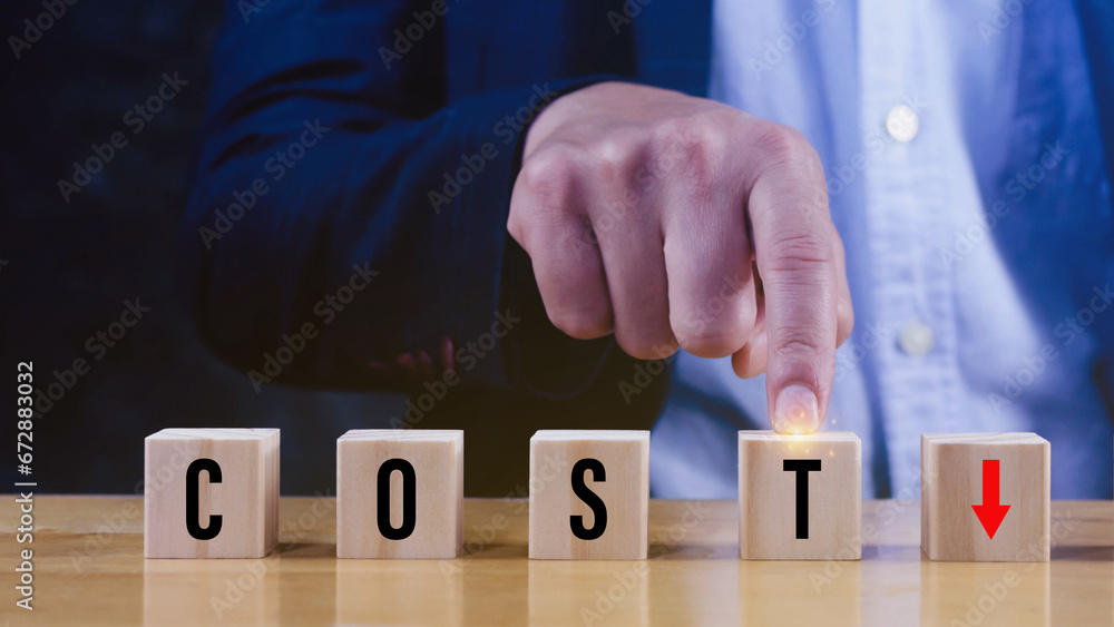 Cost reduction concept, Lean manufacturing management, Decreasing ...