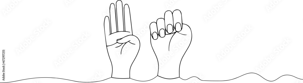 Hand gesture in case of domestic violence, insecurity. Sign language ...