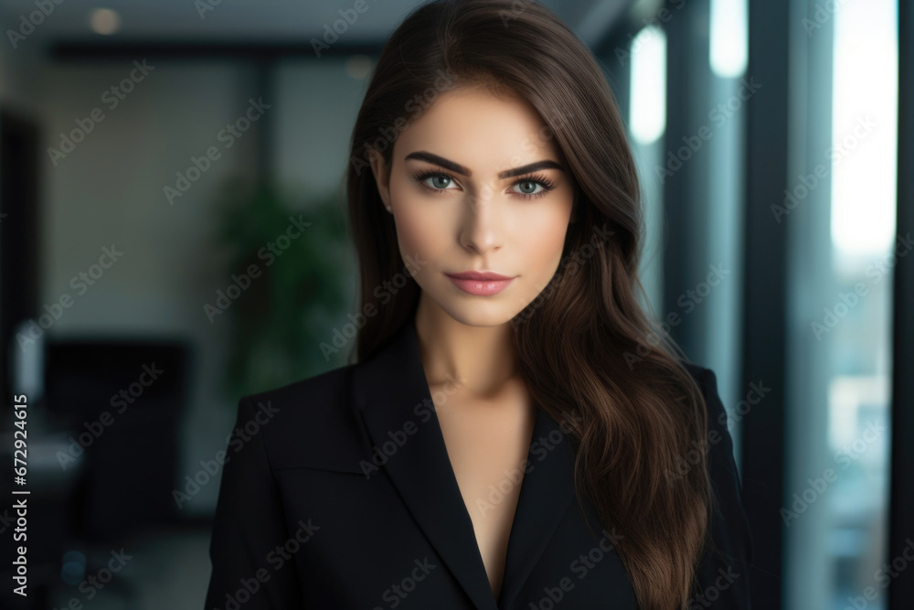 Successful businesswoman in professional attire, promoting gender ...