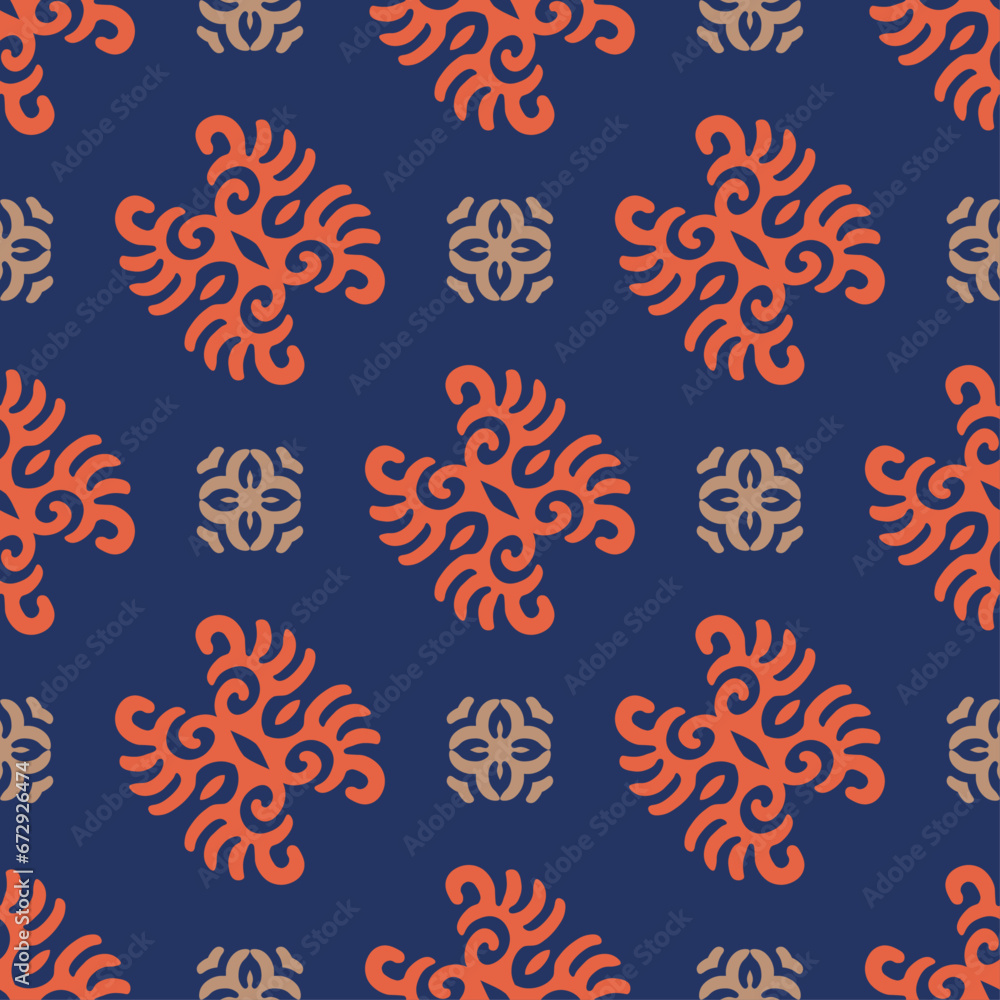 Decorative Asian Folk Seamless Pattern. Ornament of Asian Nomads style ...