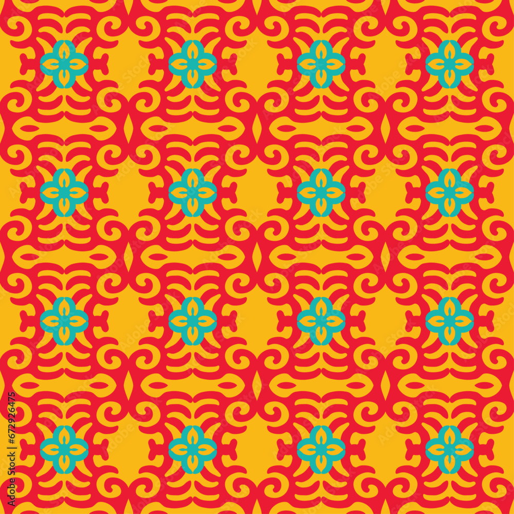 Decorative Asian Folk Seamless Pattern. Ornament of Asian Nomads style ...