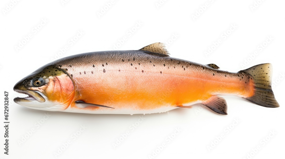 Fresh, vibrant salmon glistening under light, showcasing its natural ...
