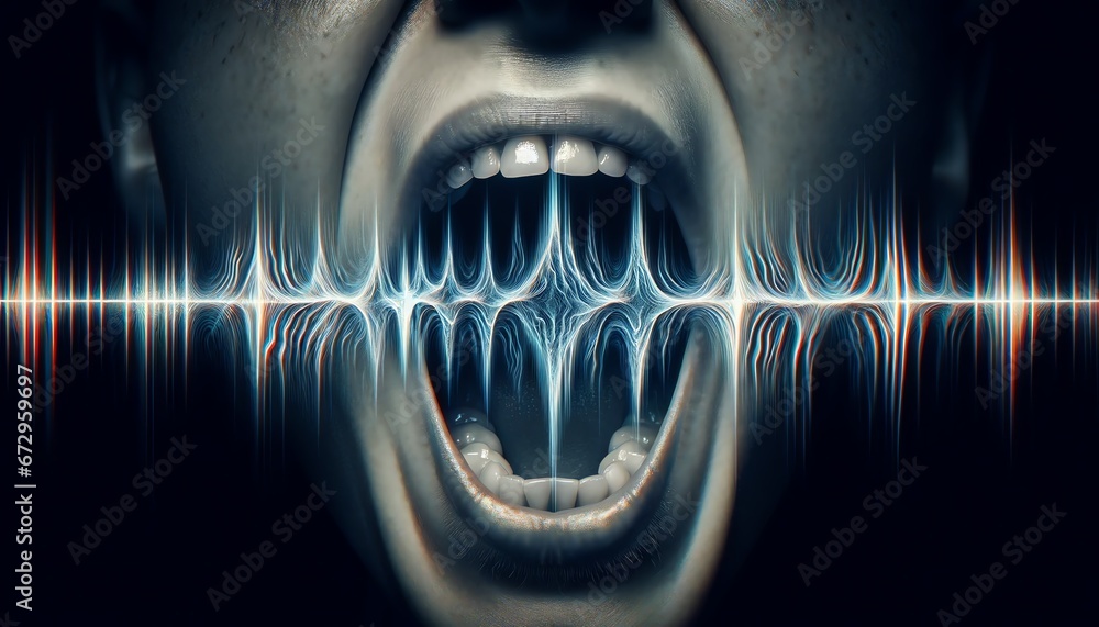 The visceral intensity of a scream, with sound waves dramatically ...