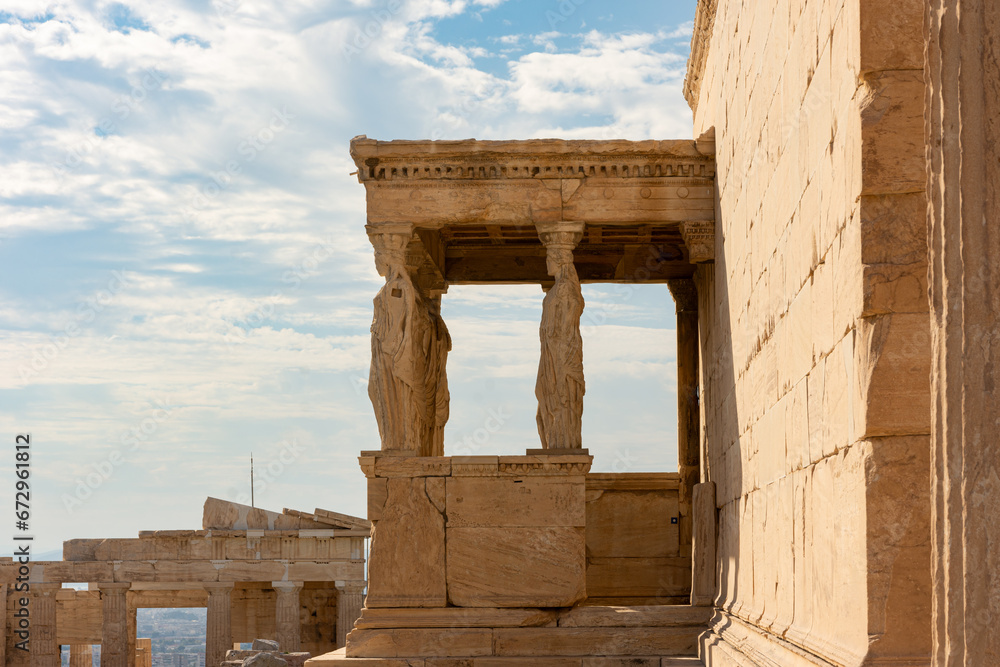 Erechtheion, Erechtheum - ancient Greek temple on Acropolis Athens hill ...