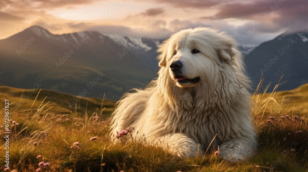 Polish Tatra Sheepdog portrait. Role model in its breed. Also known as ...