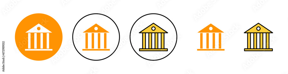Bank icon set for web and mobile app. Bank sign and symbol, museum ...