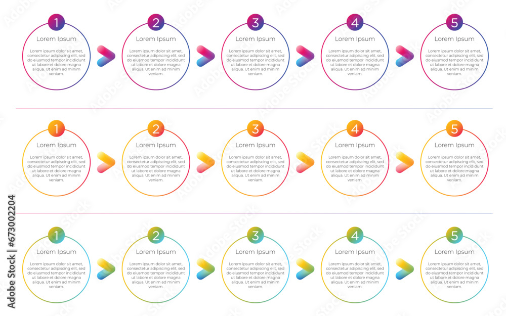 Infographic label template with five step icons and text box, Colorful ...