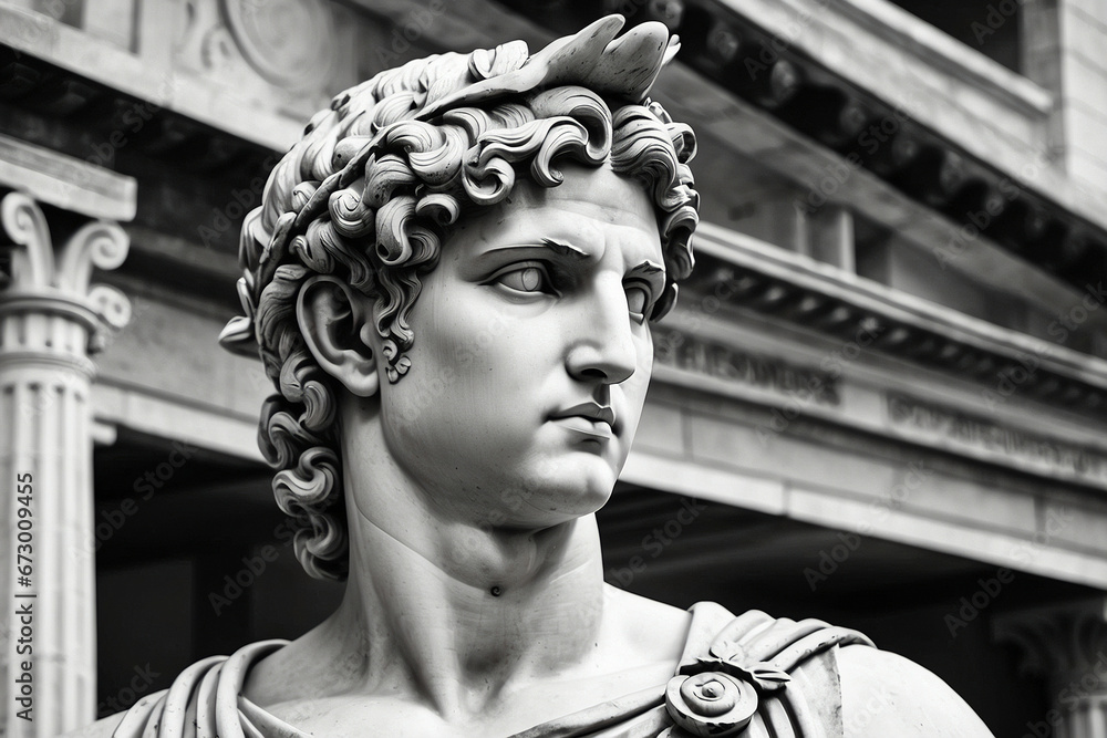 God Apollo bust sculpture. Ancient Greek god of Sun and Poetry Plaster ...