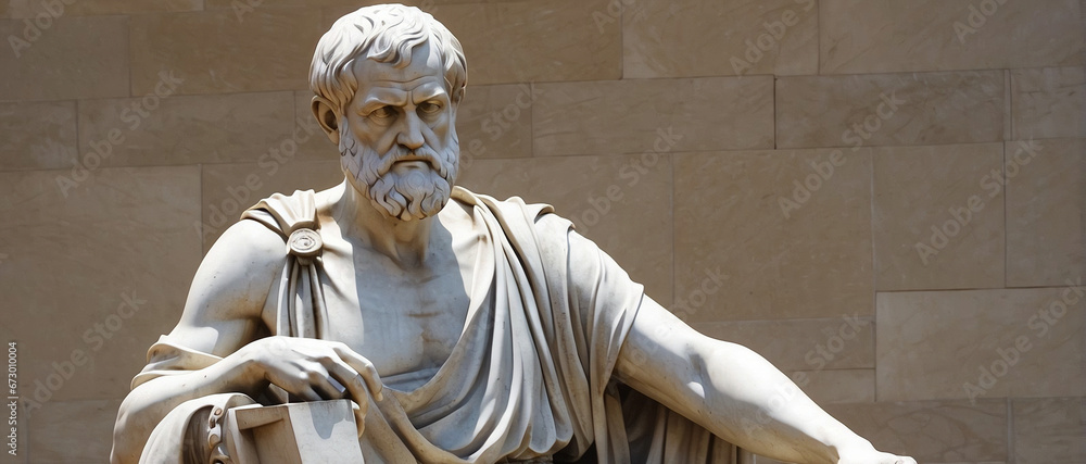 Aristotle bust sculpture, the Greek philosopher. Illustration of the ...