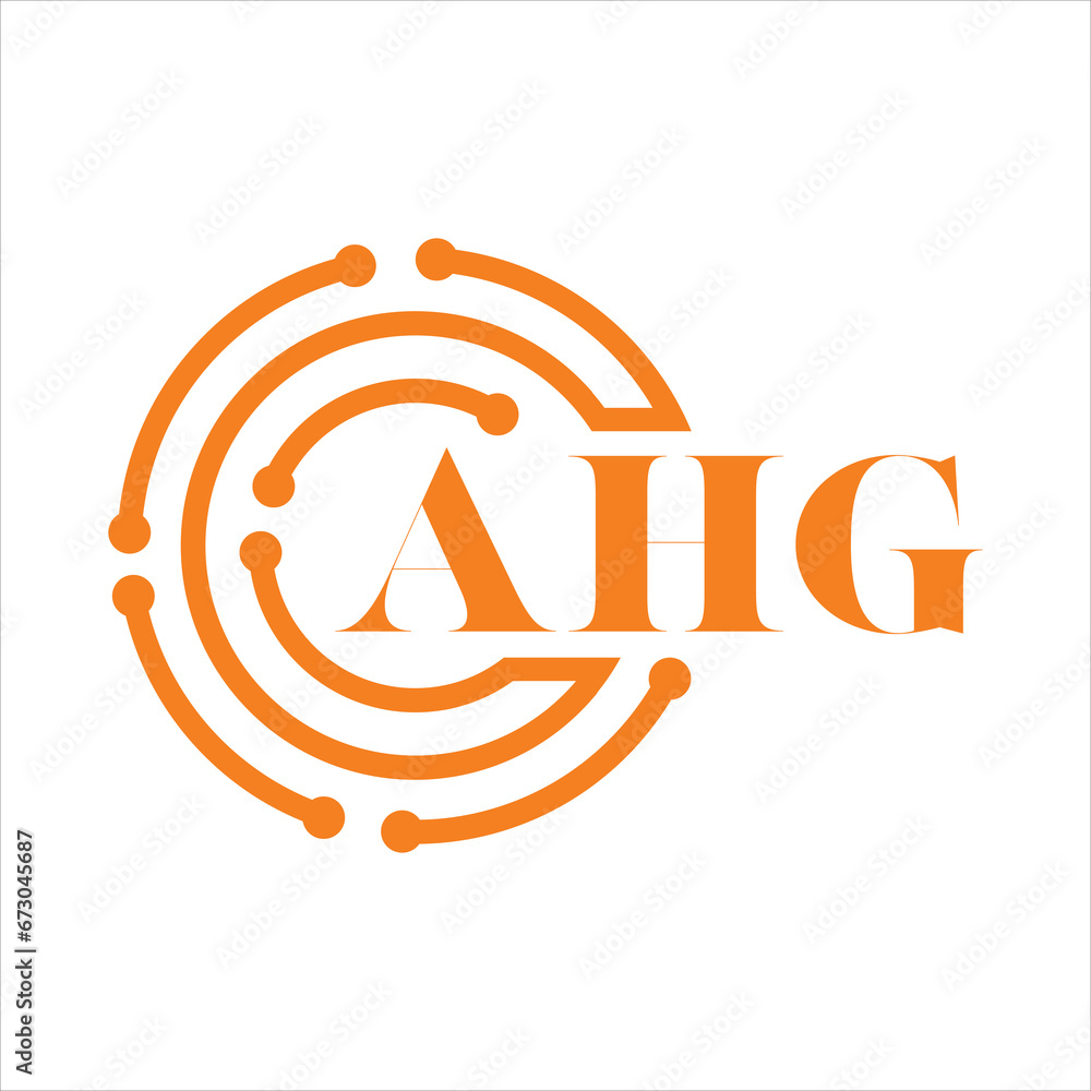 AHG letter design.AHG letter technology logo design on white background ...
