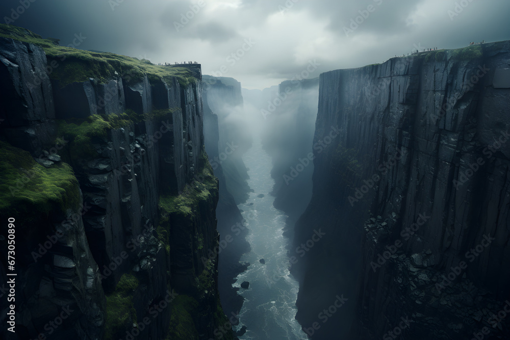 the successful concept background challenge route, on the gray cloudy ...