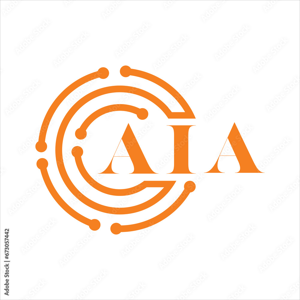 AIA letter design.AIA letter technology logo design on white background ...