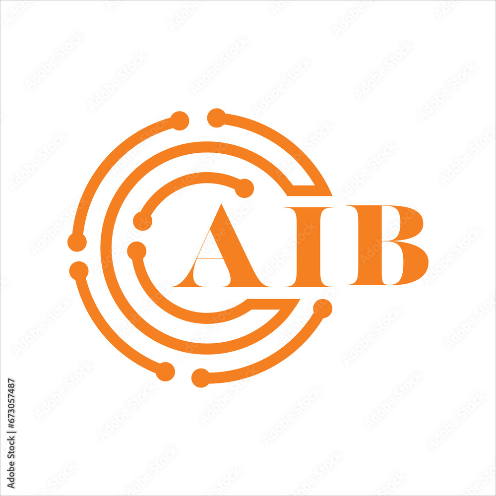 AIB letter design.AIB letter technology logo design on white background ...