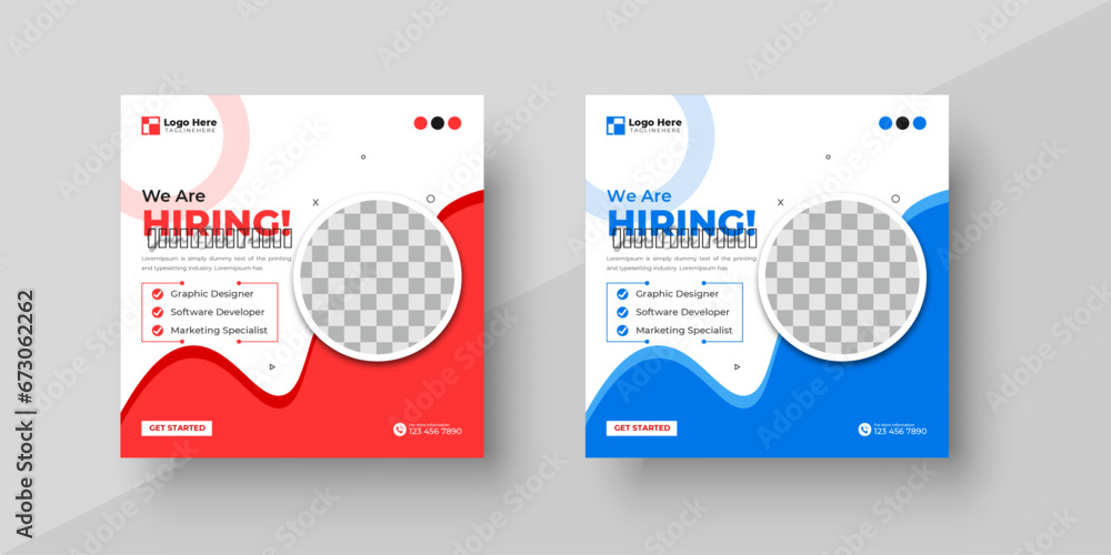 Vecteur Stock We are hiring job vacancy social media post or square web ... Vecteur Stock We are hiring job vacancy social media post or square web ...