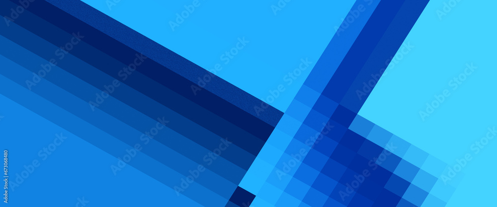 Blue banner template design of geometric overlapping lines in light ...