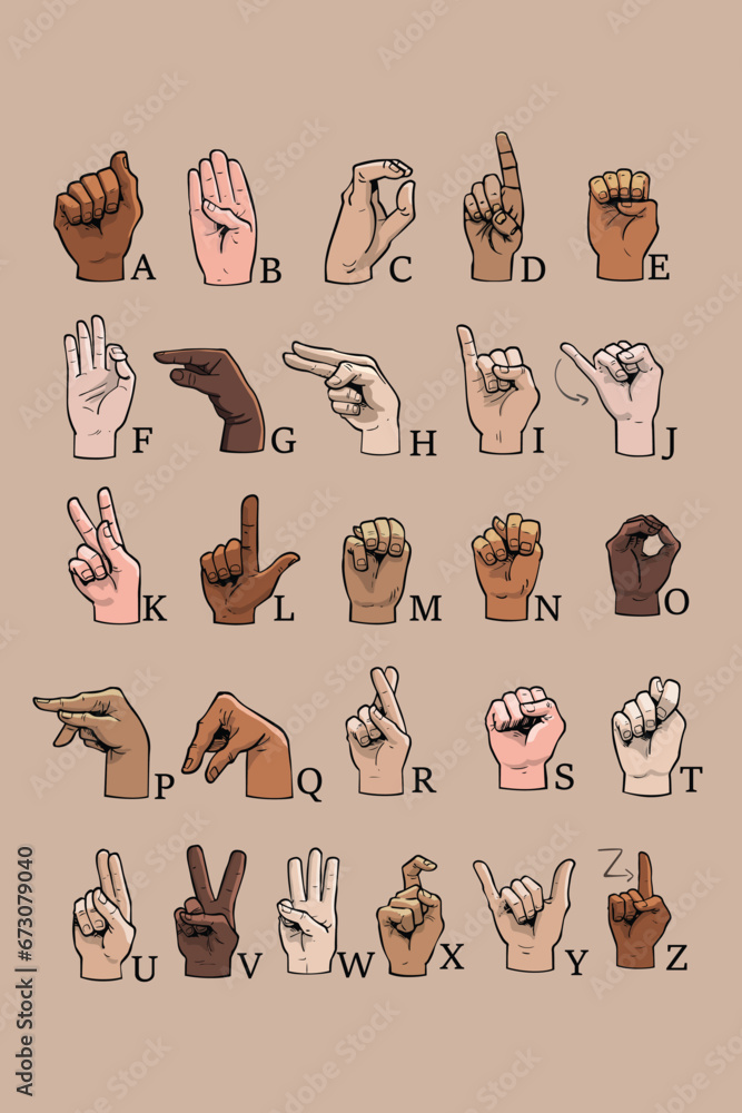 American Sign Language Poster - ASL Alphabet - Neutral Classroom Decor ...