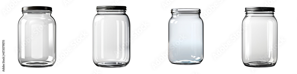 Empty blank jar Hyperrealistic Highly Detailed Isolated On Transparent ...