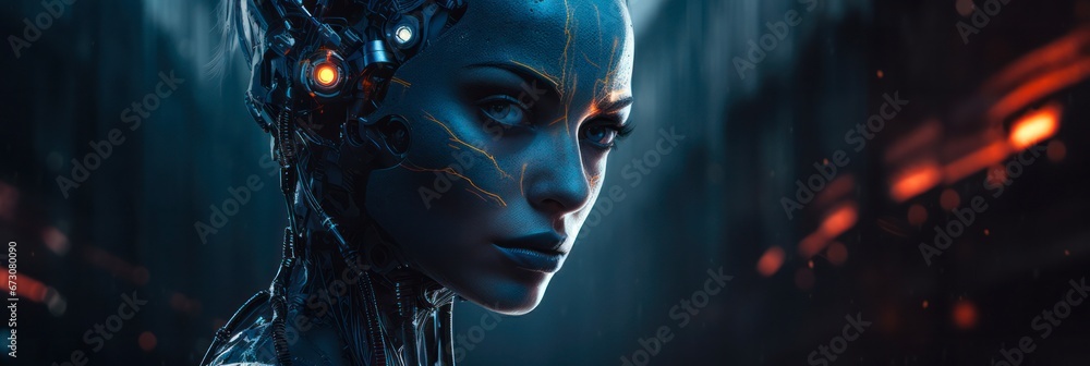 Retro-futuristic Cyberpunk Depicts an 8k Detailed Portrait of an ...