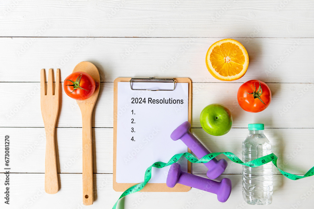 2024 Resolutions. New year for New Changes Healthy. Fresh vegetable ...