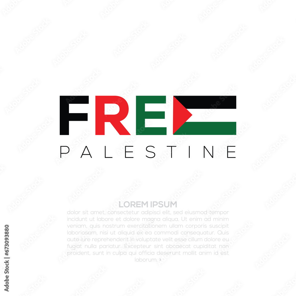 Vetor de Free Palestine Save, Copy Space Text Area Palestine. Template ...