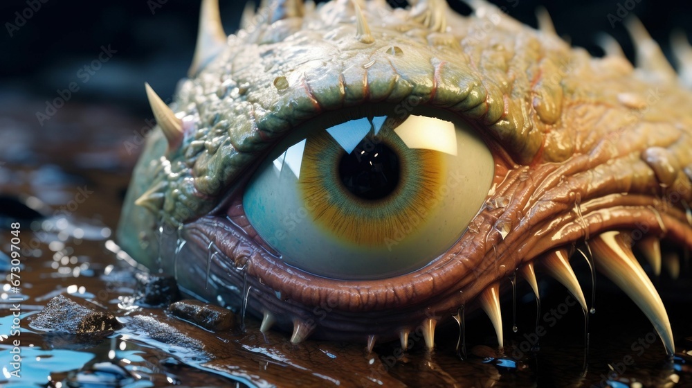 AI generated illustration of a mysterious creepy creature, with a large ...