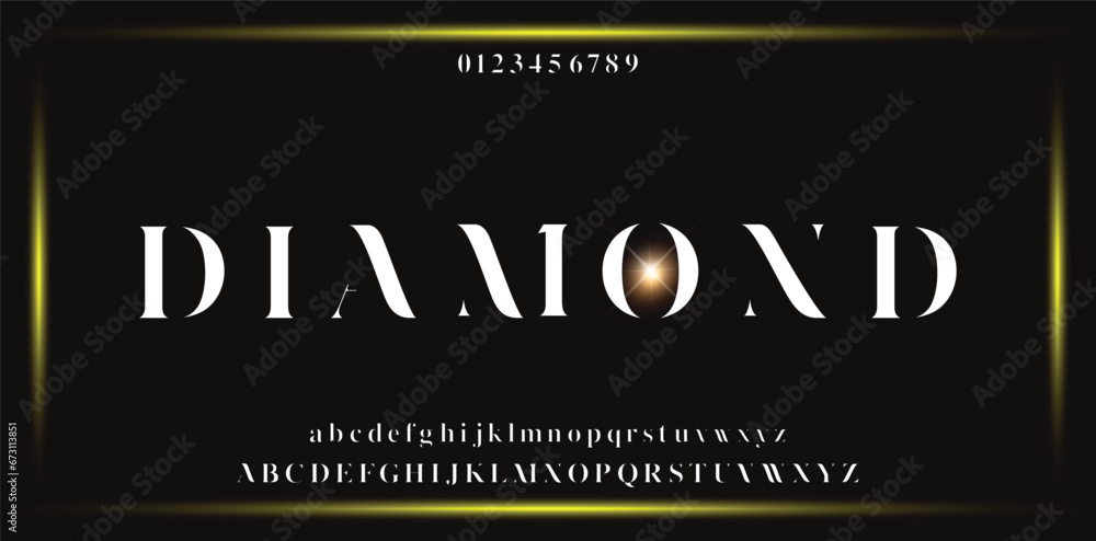 DIAMOND Luxury Minimal style alphabet fonts . Modern abstract vector ...