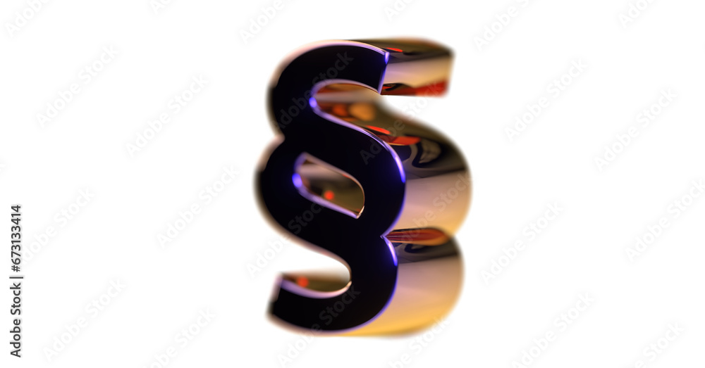 goldenes plakatives exklusives Paragraphen Zeichen - 3D Zeichen, Symbol ...