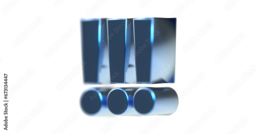 drei blaue exklusive plakative 3D-Ausrufezeichen, Achtung Zeichen ... drei blaue exklusive plakative 3D-Ausrufezeichen, Achtung Zeichen ...