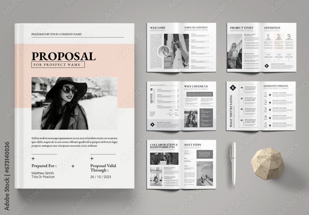 Clean Business Proposal Layout Stock Template | Adobe Stock
