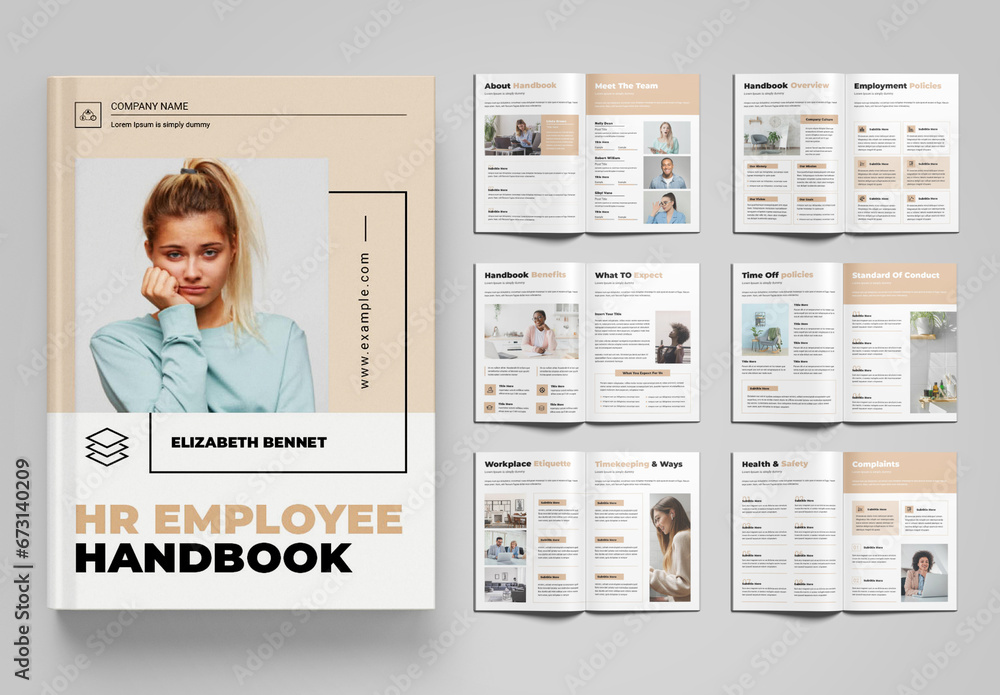 Employee Handbook Brochure Stock Template | Adobe Stock