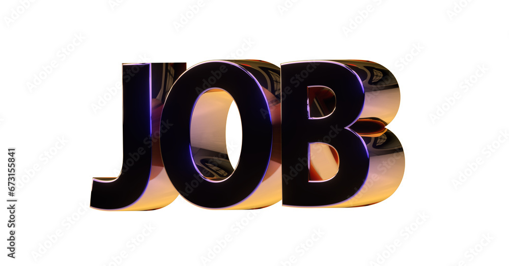 Job exklusive goldene plakative 3D-Schrift, 3D-Rendering, Karriere ...